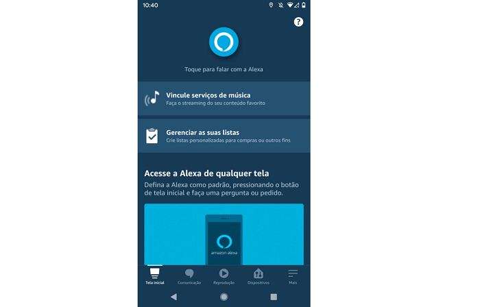 APP da Alexa com nova tela inicial – Guia do PC